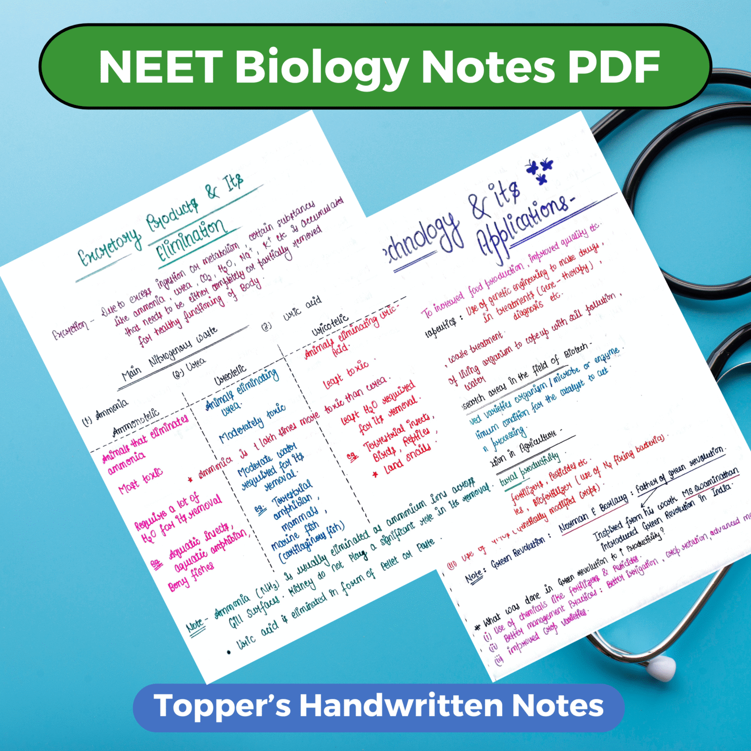 NEET Biology Handwritten Notes PDF Download (Topper's Handwritten Notes ...